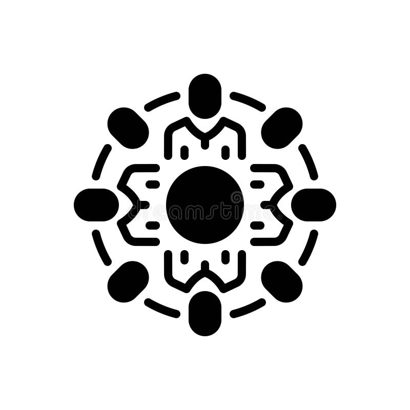 Black Solid Icon for Collaborate, Employee and Worker Stock Vector ...