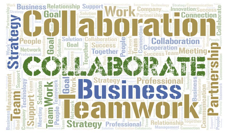 Collaborate Typography Word Cloud Create with the Text only. Stock ...