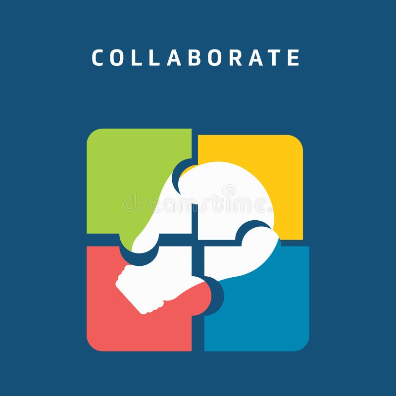 Collaborate. Vector Illustration Decorative Design Stock Illustration ...