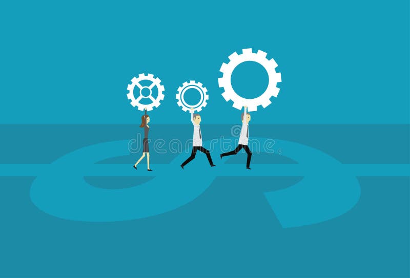 Collaborating with Cogs on the Financial Path Stock Vector ...