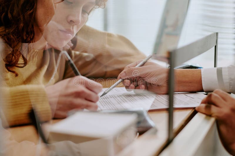 Collaborating on Important Document Signing Process Stock Image - Image ...