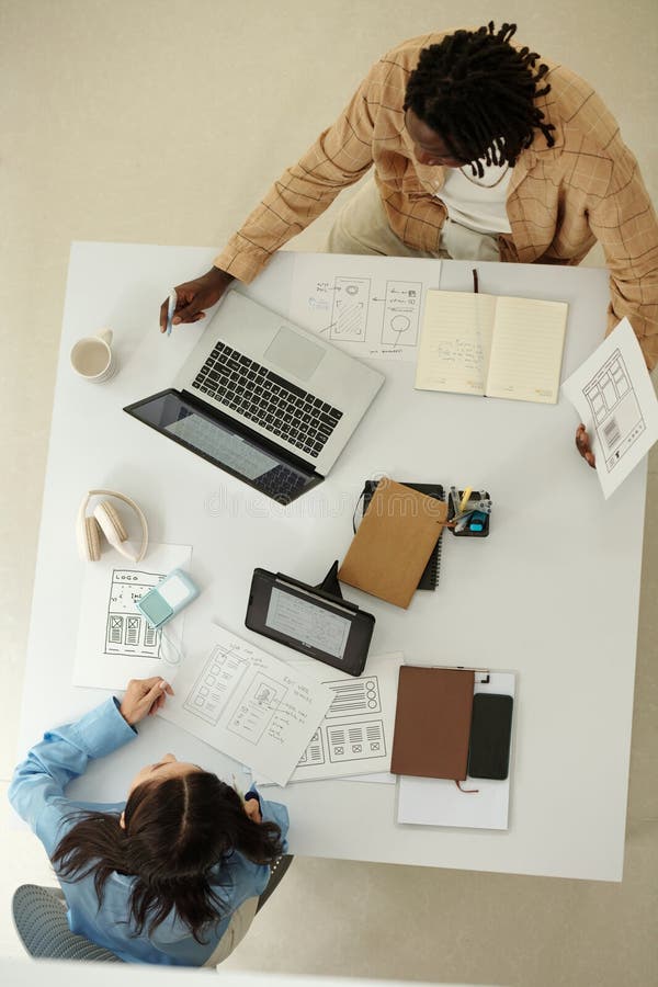 Collaborating on Innovative Design Project Stock Image - Image of ...