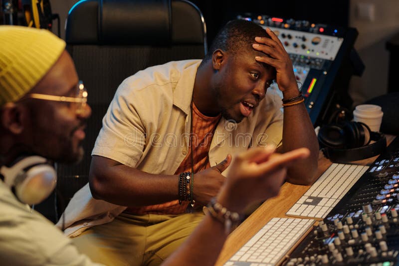 Collaborating in Modern Music Recording Studio Stock Image - Image of ...