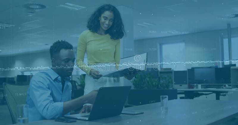 Collaborating in Modern Office, Business Colleagues Processing ...