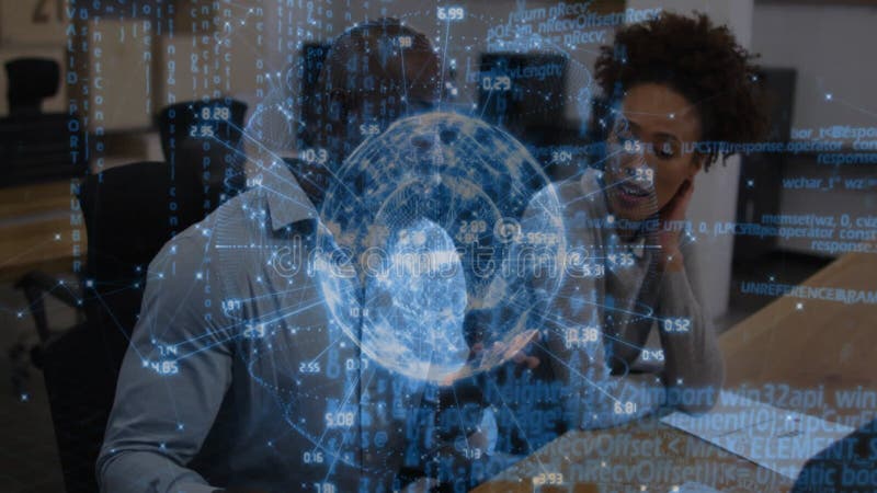 Collaborating in Office, Diverse Professionals Using Animation with ...