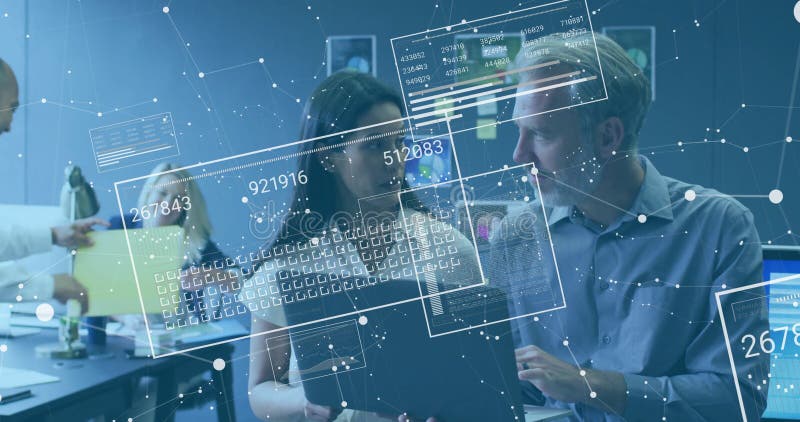 Collaborating in Office, People with Digital Data and Network ...