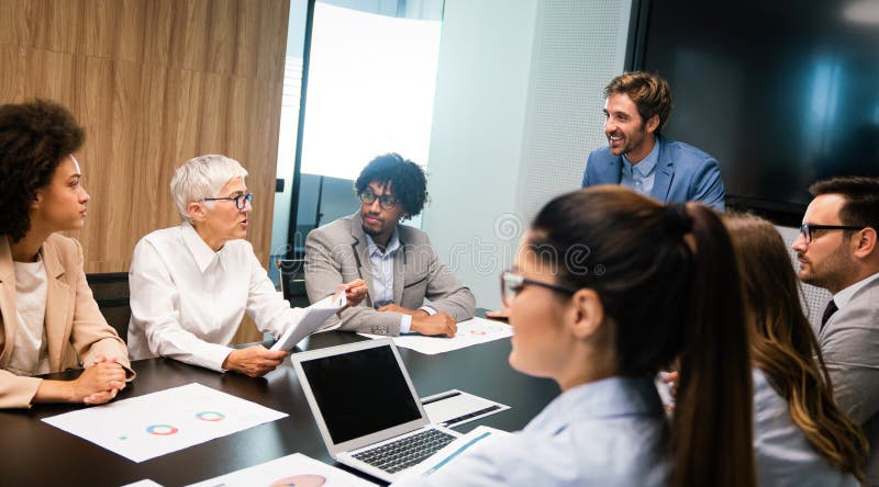 Collaboration and Analysis by Business People Working in Office Stock ...