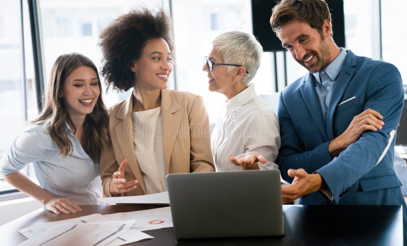 Collaboration and Analysis by Business People Working in Office Stock ...