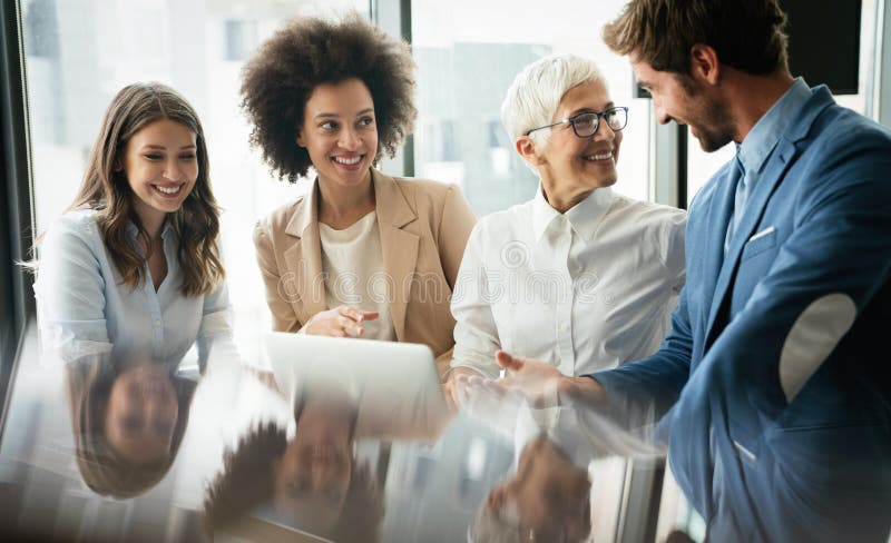 Collaboration and Analysis by Business People Working in Office Stock ...