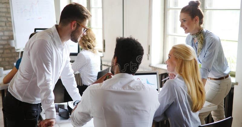 Collaboration and Analysis by Business People Working in Office Stock ...