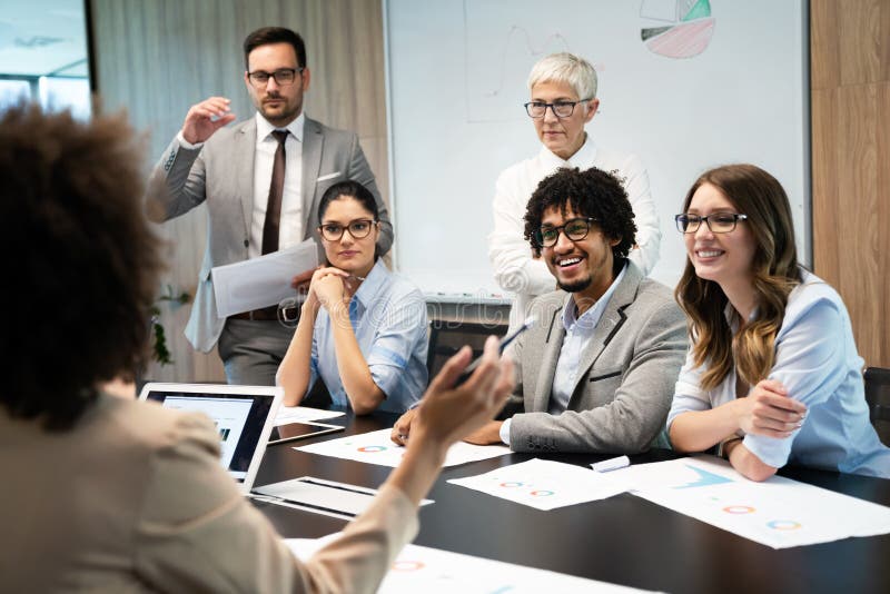 Collaboration and Analysis by Business People Working in Office Stock ...