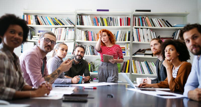 Collaboration and Analysis by Business People Working in Office Stock ...