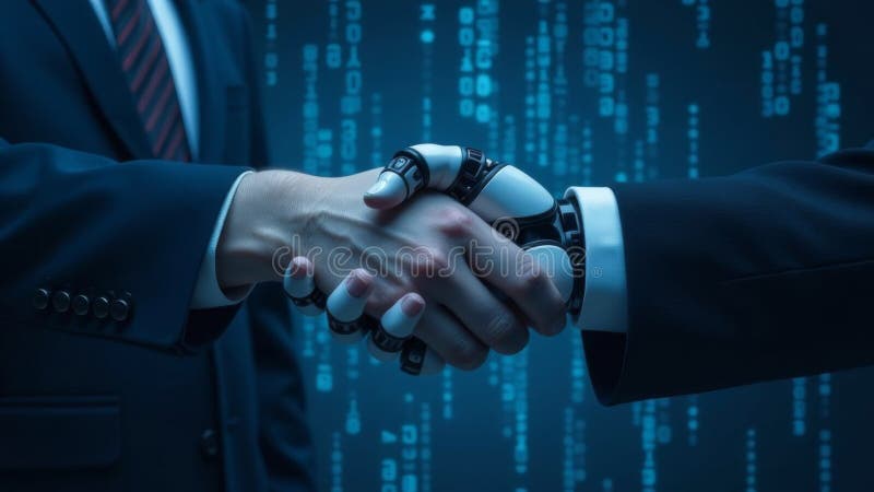 Collaboration with Artificial Intelligence Stock Illustration ...