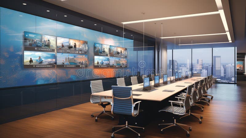 Collaboration Audio Visual Technology Stock Illustration - Illustration ...