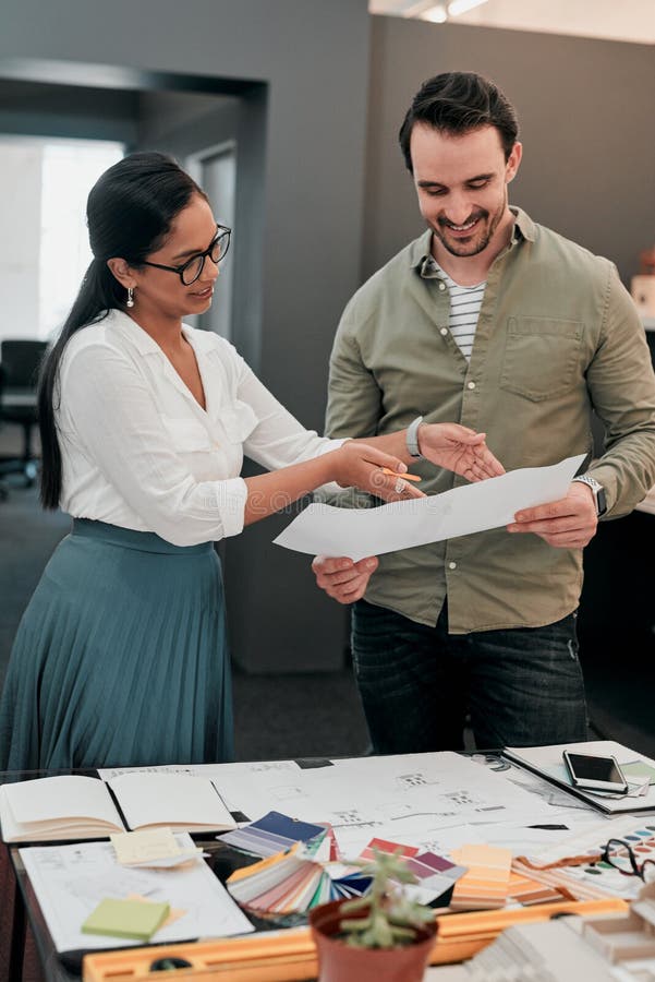 Collaboration, Blueprint and Team of Architects in Office on Site ...