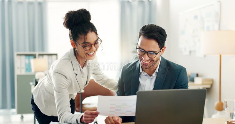 Collaboration, Business People and Laptop with Communication and ...