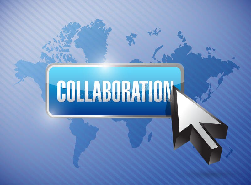 Collaboration Concept in Word Tag Cloud Stock Illustration ...