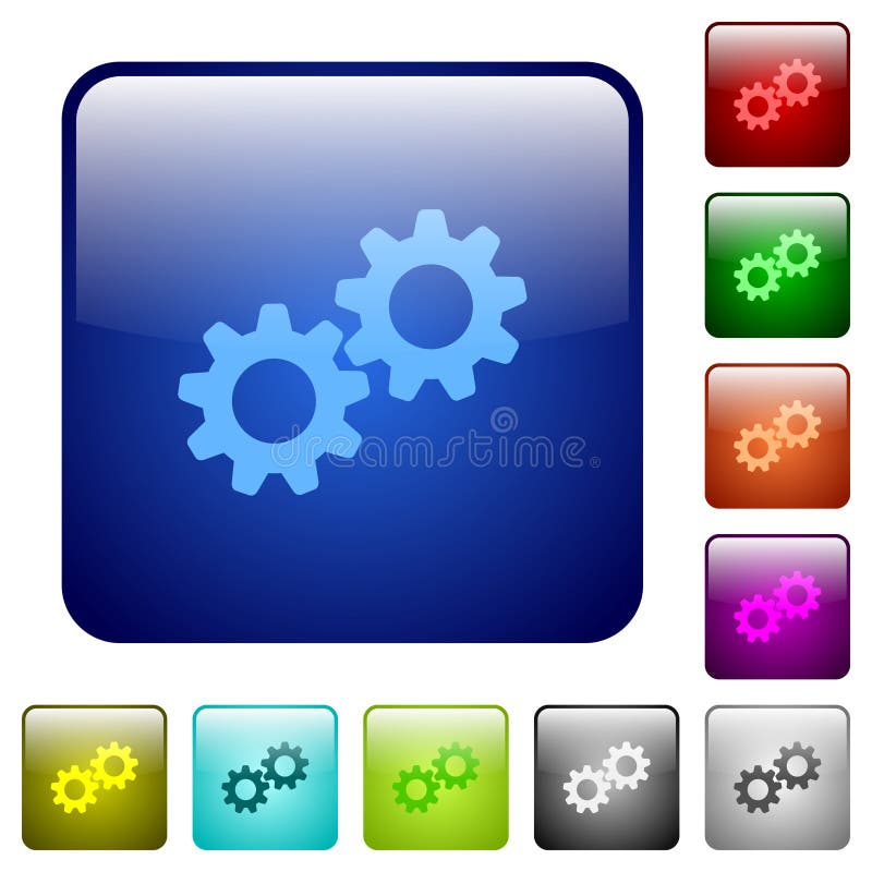 Collaboration Color Square Buttons Stock Vector - Illustration of ...