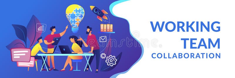 Collaboration Concept Banner Header. Stock Vector - Illustration of ...
