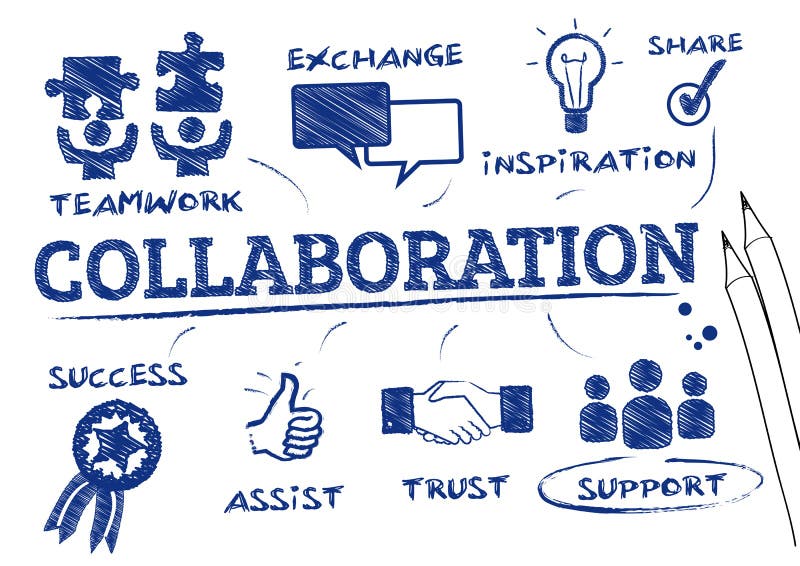 Collaboration Concept in Word Tag Cloud Stock Illustration ... Collaboration Concept in Word Tag Cloud Stock Illustration ...