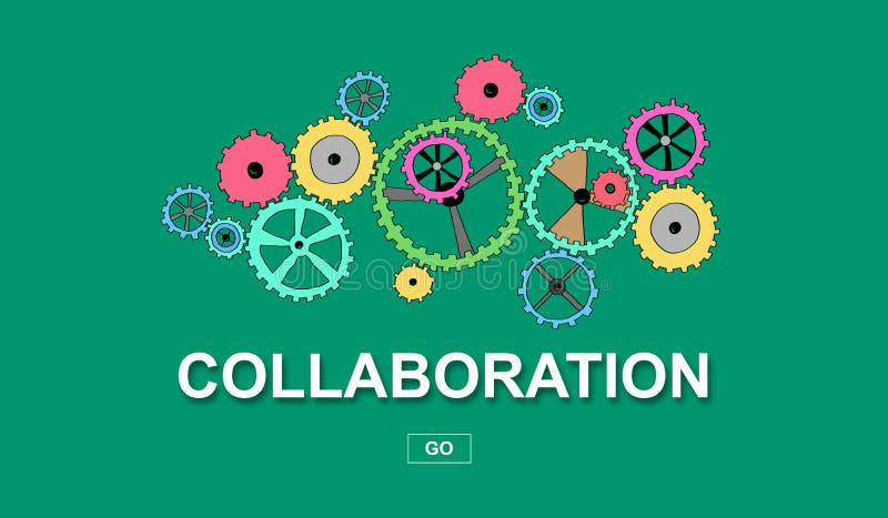 Collaboration Green Symbols Top Bottom Stock Illustration ...