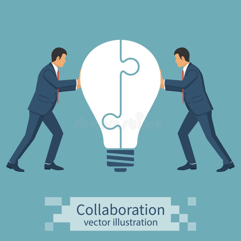 Collaboration Concept in Word Tag Cloud Stock Illustration ...