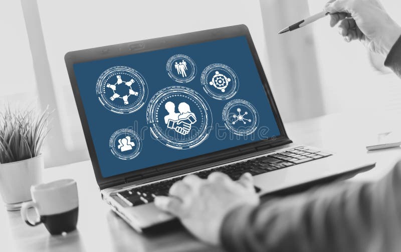 Collaboration Concept on a Laptop Screen Stock Photo - Image of ...