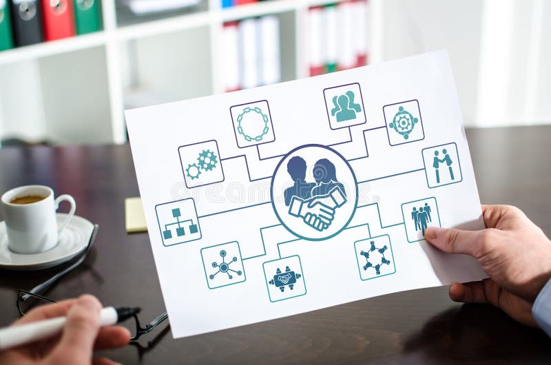 Collaboration Concept on a Paper Stock Photo - Image of contracts ...