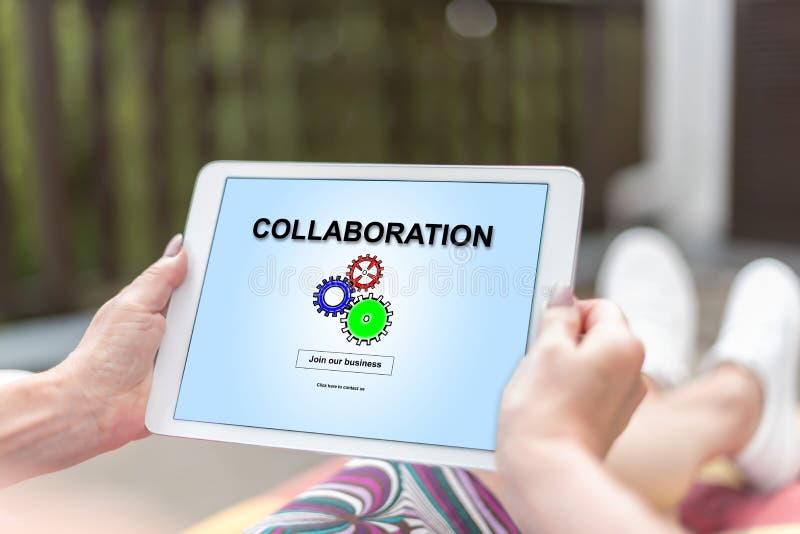 Collaboration Concept on a Tablet Stock Photo - Image of teamwork ...
