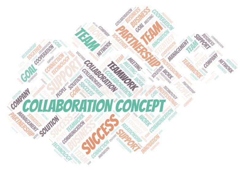 Collaboration Concept Typography Word Cloud Create with the Text only ...