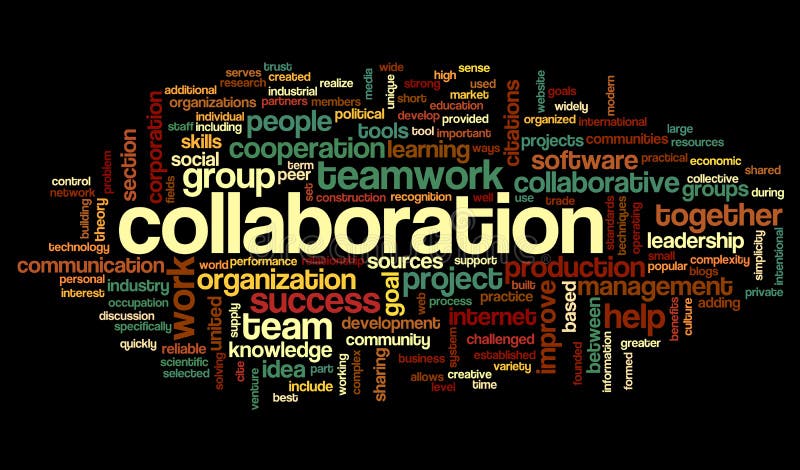Collaboration Concept in Word Tag Cloud Stock Illustration ...
