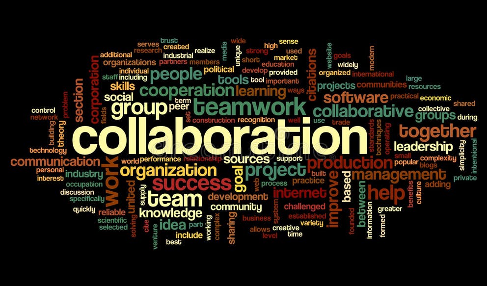 Collaboration Concept in Word Tag Cloud Stock Illustration ...