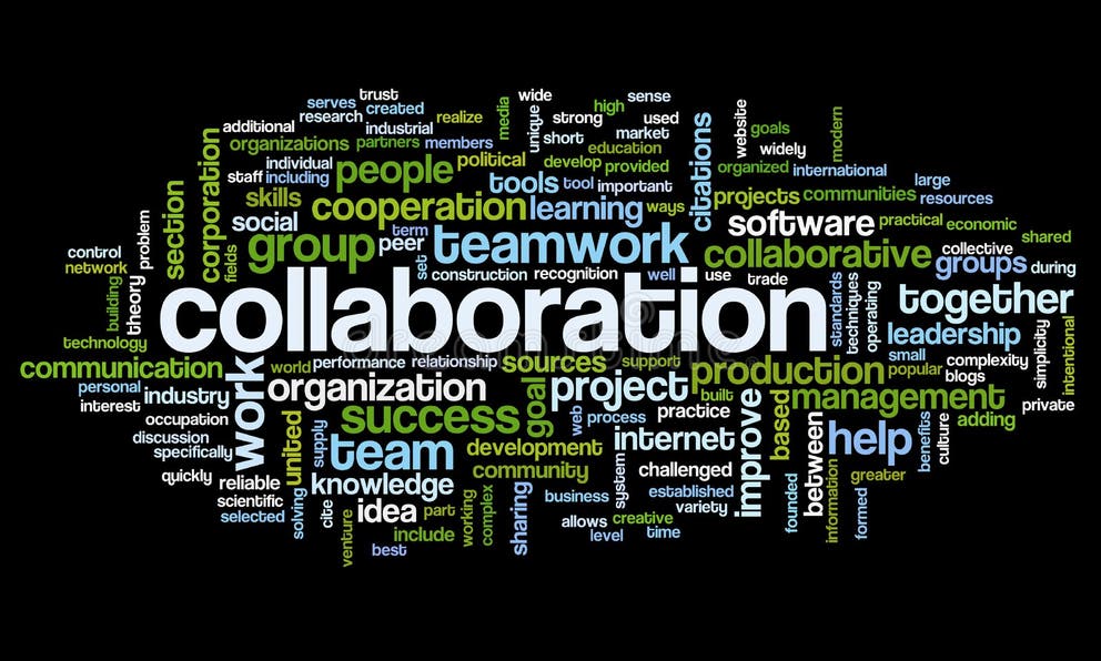 Collaboration Concept in Word Tag Cloud Stock Illustration ...