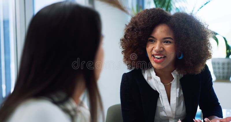 Collaboration, Conversation and Meeting with Business Women in Office ...