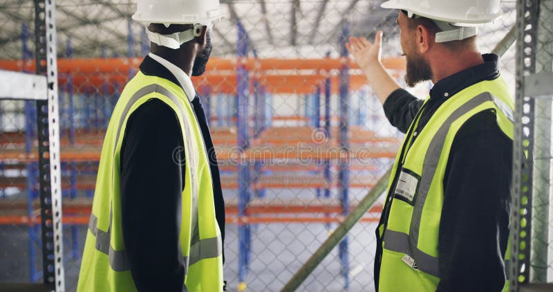 Collaboration, Conversation and Storage with Construction Worker Men in ...