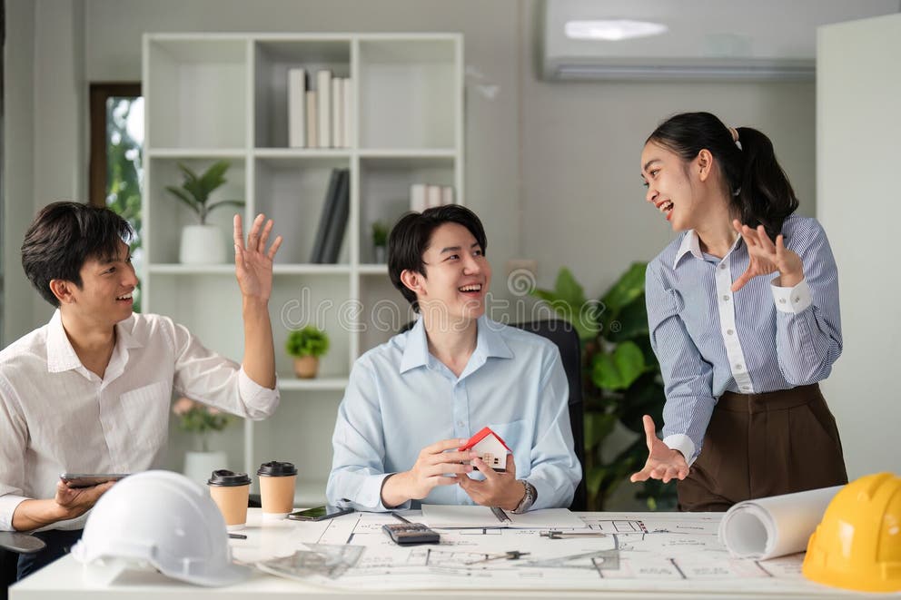 Collaboration and Creative Discussion. a Vibrant Team Exchange Ideas ...