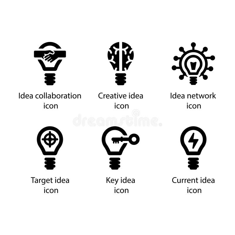 Collaboration, Creative, Network, Target, Key, Current Idea, Icon Stock ...