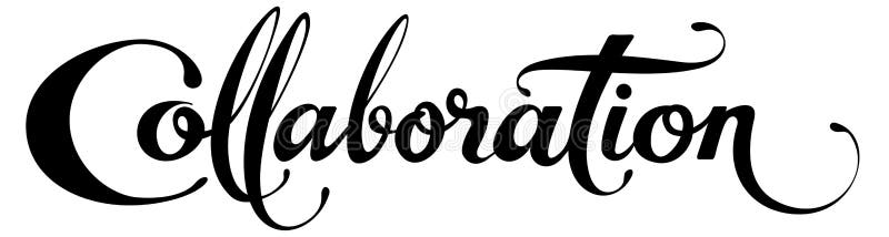 Collaboration - Custom Calligraphy Text Stock Vector - Illustration of ...