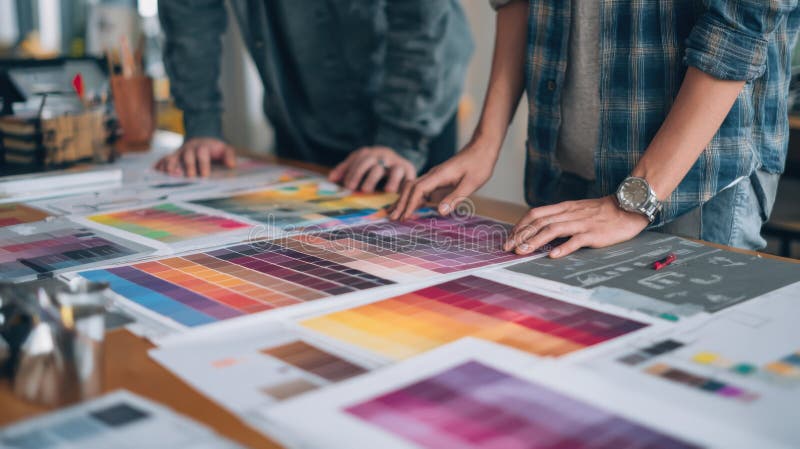 Collaboration between Designers As they Examine Color Palettes and ...