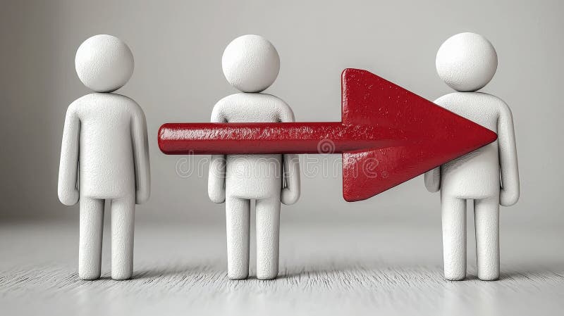 Collaboration and Direction with Figures and Arrow Stock Illustration ...