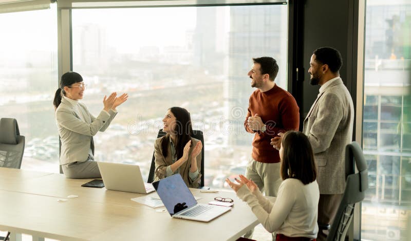 Collaboration among Diverse Professionals in Modern Office Space during ...