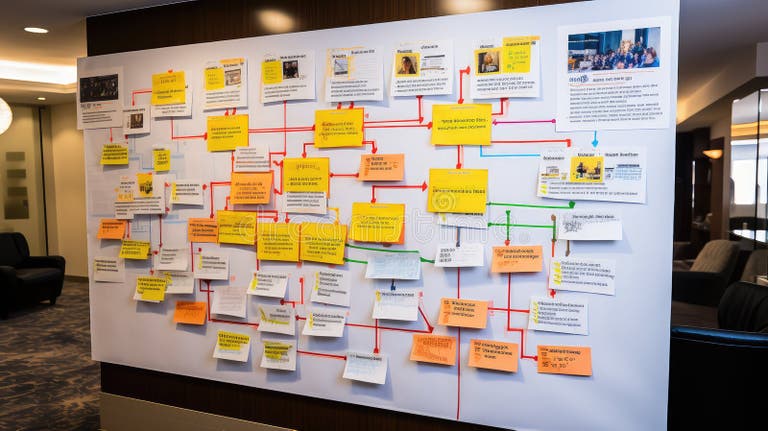 Collaboration Flowchart Boxes Stock Illustration - Illustration of ...