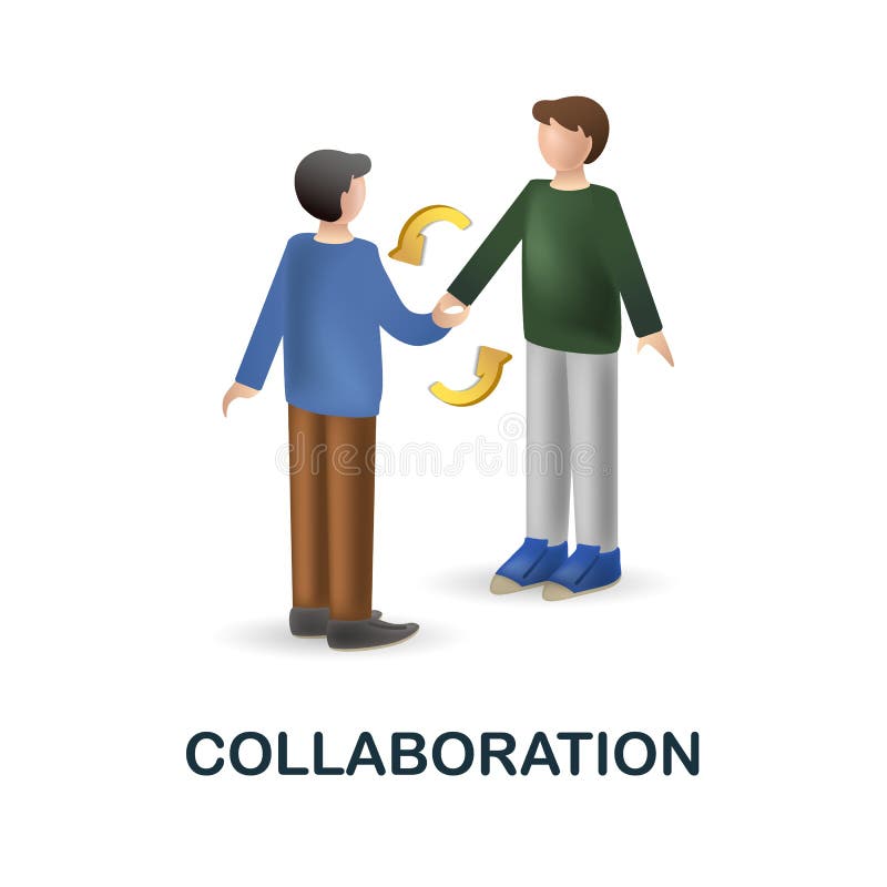 Collaboration Icon. 3d Illustration from Crowdfunding Collection ...