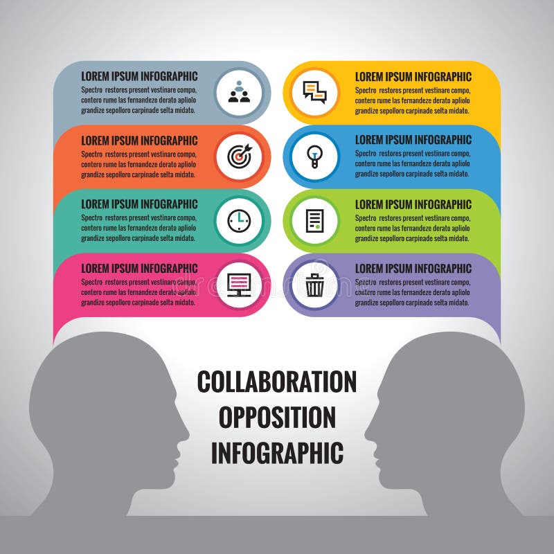 Collaboration Infographic Concept Vector Illustration. Stock Vector ...