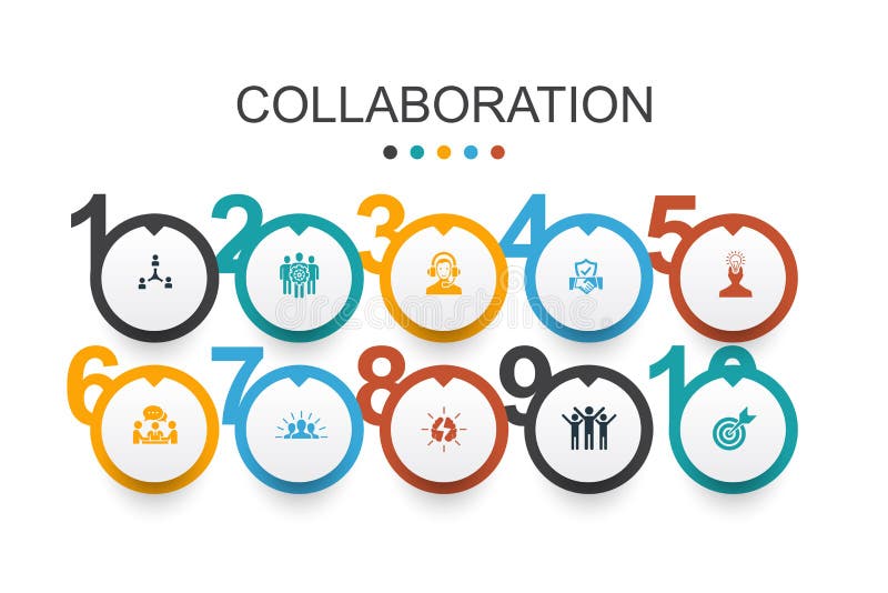 Collaboration Infographic 10 Option Stock Vector - Illustration of ...