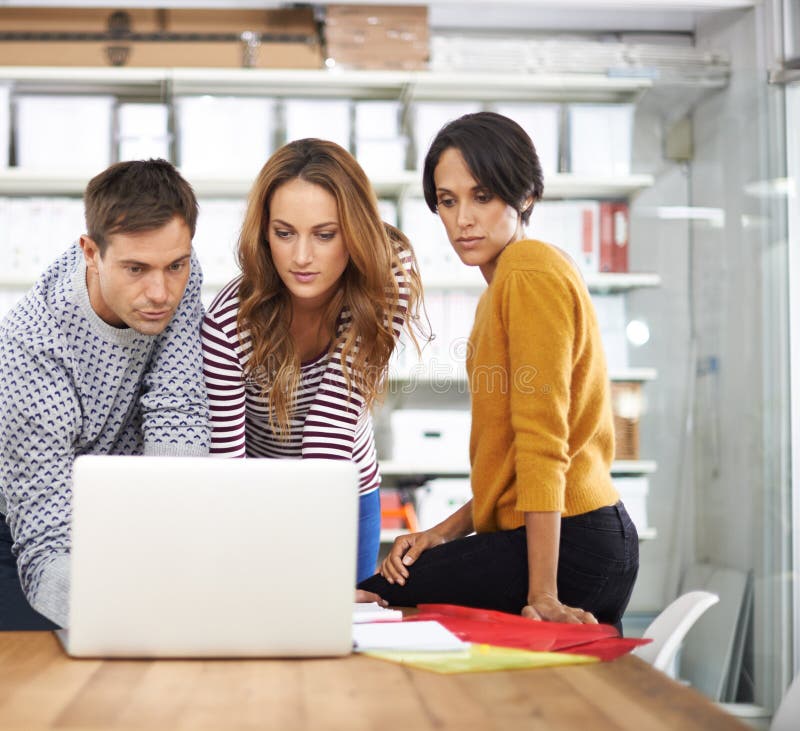 Collaboration, Laptop and Support in Design Agency for Creative Project ...