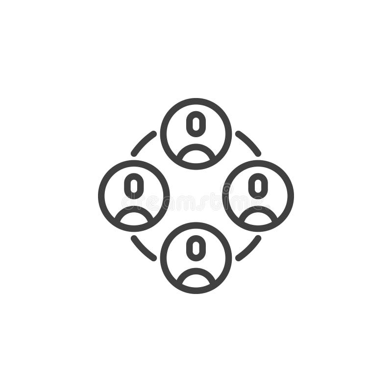 Collaboration line icon stock vector. Illustration of sign - 288846876