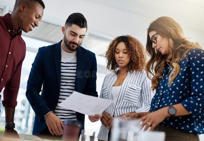 Collaboration, Meeting and Paperwork with Group of Business People in ...