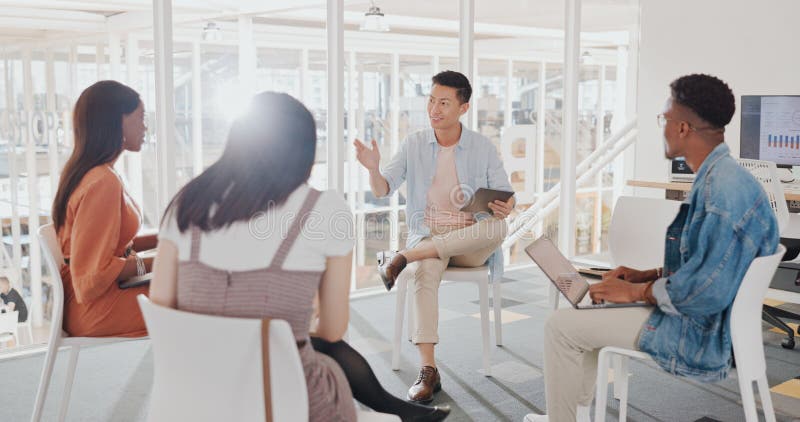 Collaboration Meeting, Technology and Diversity Business People Review ...