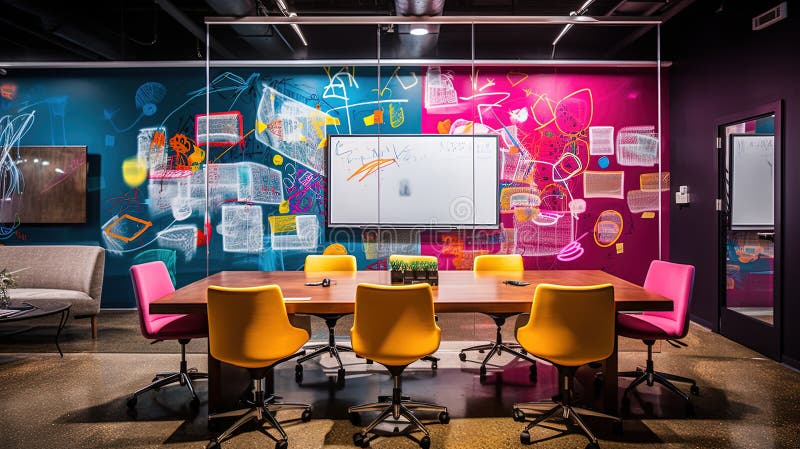 Collaboration in Modern Meeting Room Stock Illustration - Illustration ...